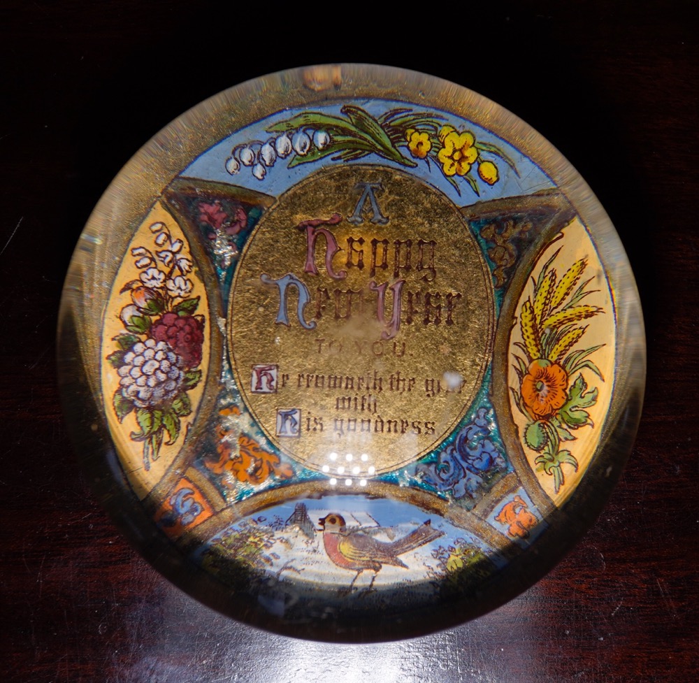 Victorian Glass Paperweight – HAPPY NEW YEAR – c. 1880 – Moorabool ...