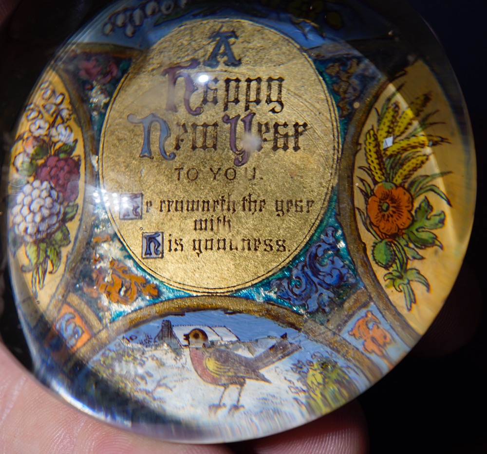 Victorian Glass Paperweight – HAPPY NEW YEAR – c. 1880 – Moorabool ...