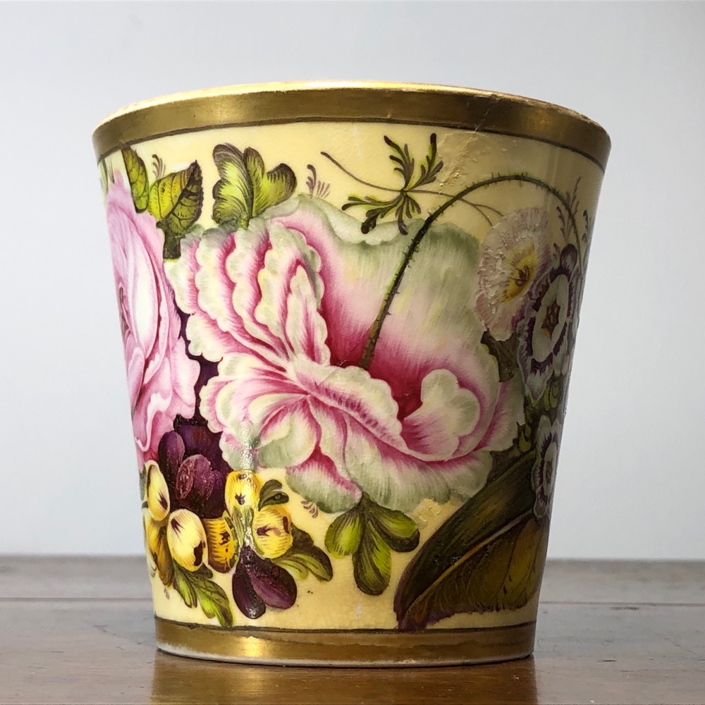 English porcelain beaker, superb flowers, c. 1815 – Moorabool Antique ...