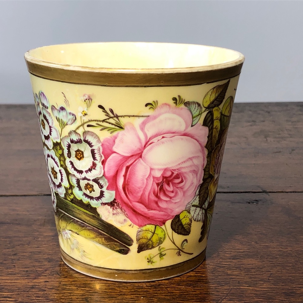 English porcelain beaker, superb flowers, c. 1815 – Moorabool Antique ...