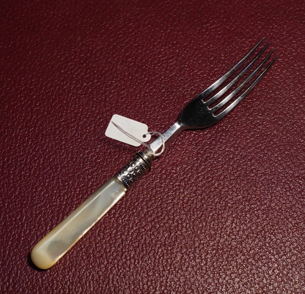 Victorian pearl handled fork, silver mount, c. 1890 | Moorabool ...