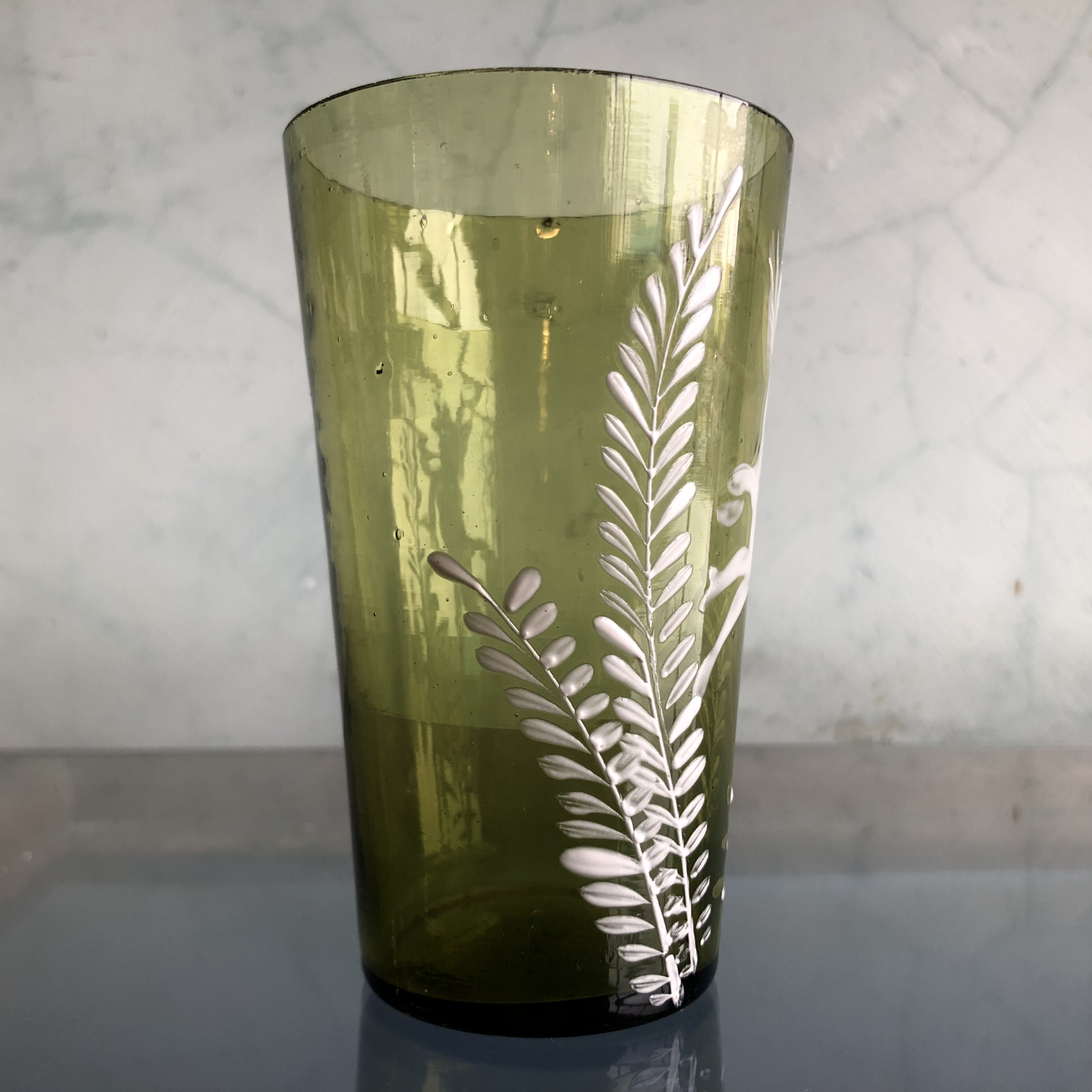 Victorian glass beaker, Fairy & Flower with HECA crocodile mark, c ...