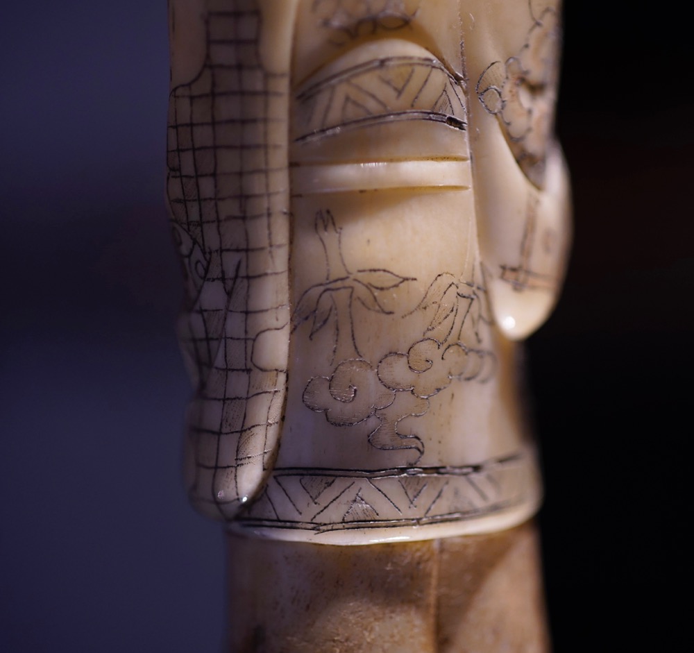 Ivory carving of Bishamon, God of Treasure, Wealth & Warriors, Meji ...