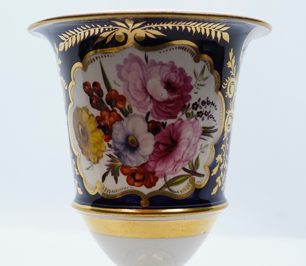 Mayer & Newbold spill vase, rare marked example, flowers c. 1820 ...