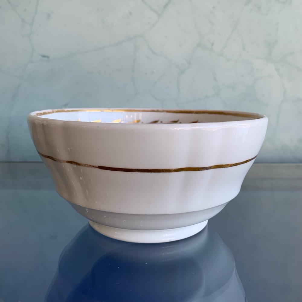 English porcelain slop bowl, gilt with blue, c. 1835 | Moorabool ...