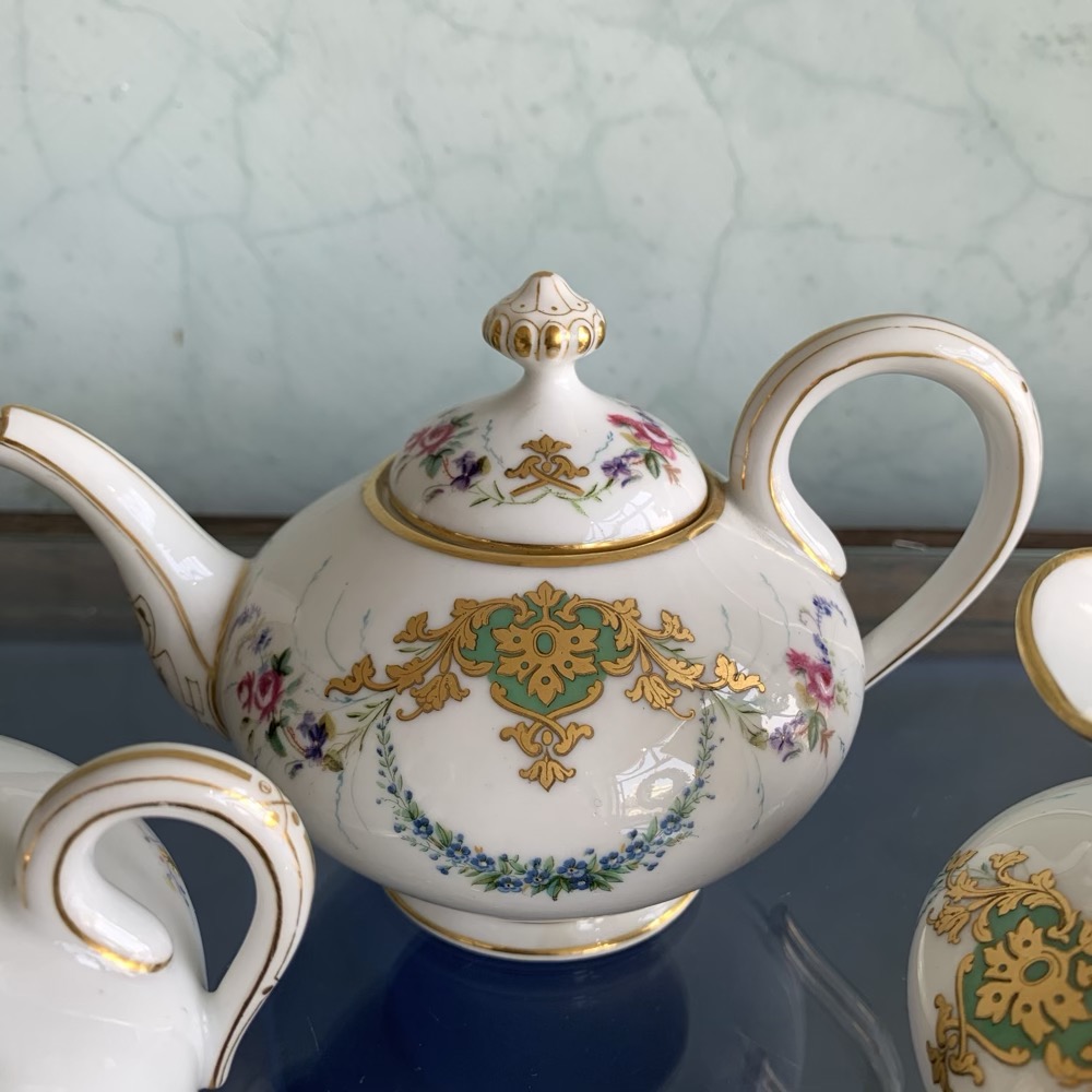 French porcelain tea set, hand painted flowers, c. 1860 – Moorabool ...