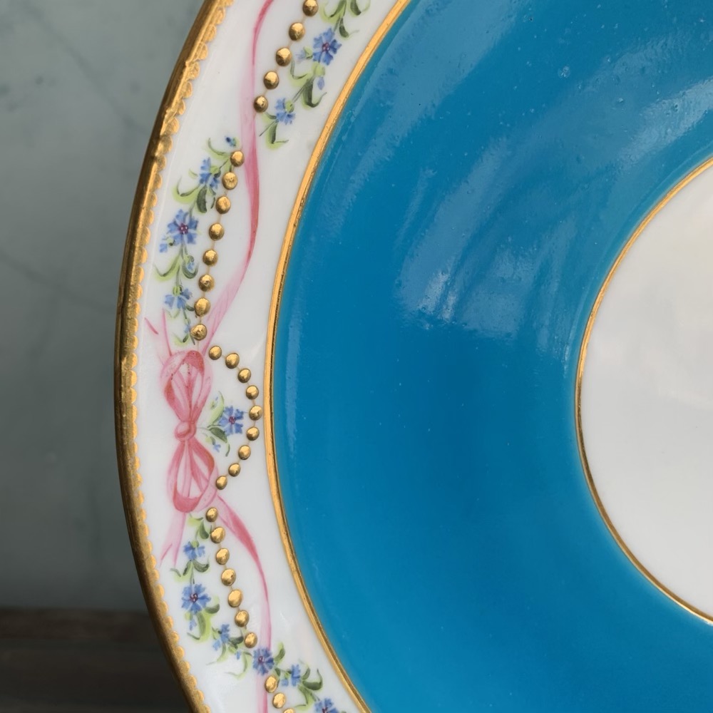 Minton porcelain plated, turquoise with flower swags, marked 1876 ...