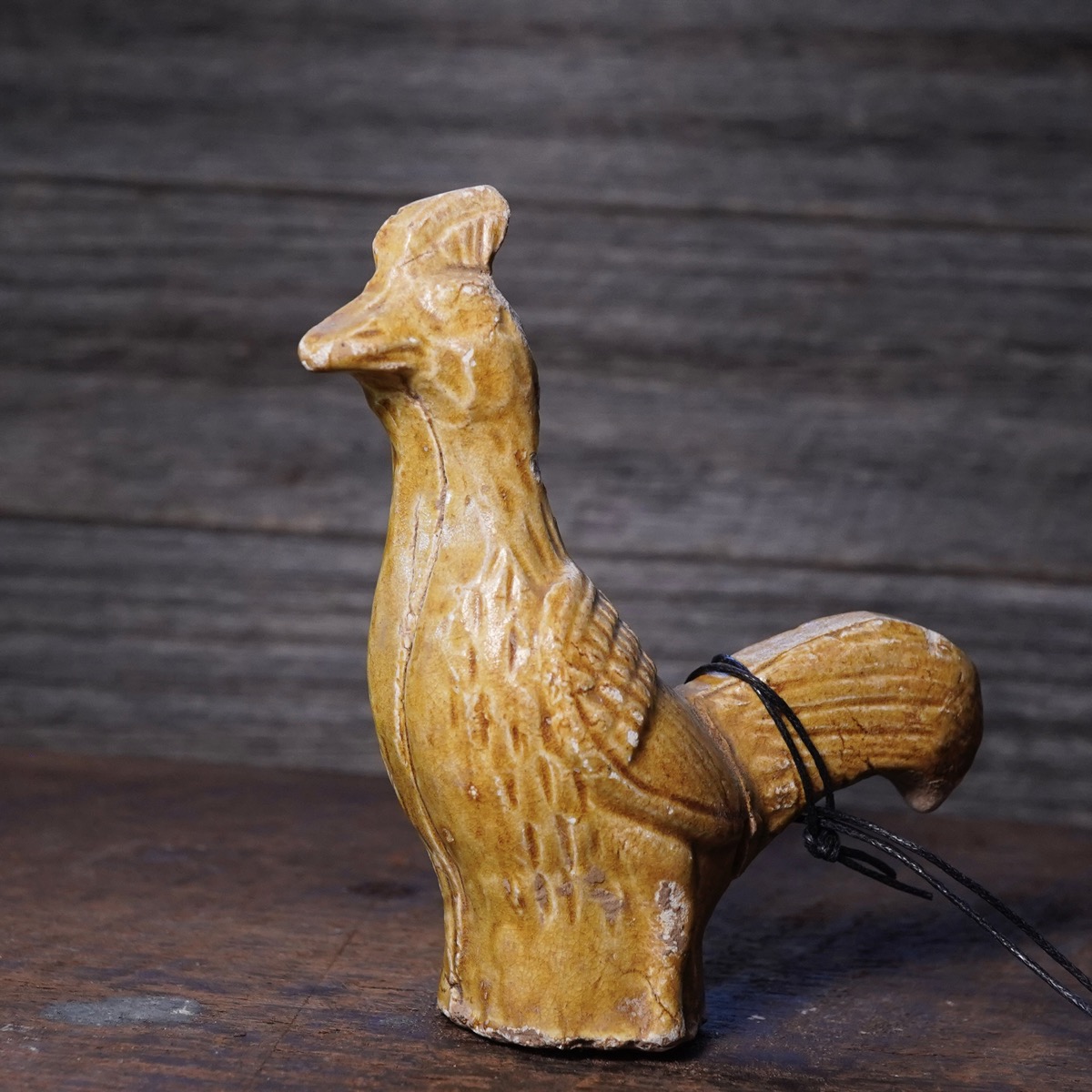 Chinese pottery chicken, straw glaze, Tang Dynasty 8th century AD ...