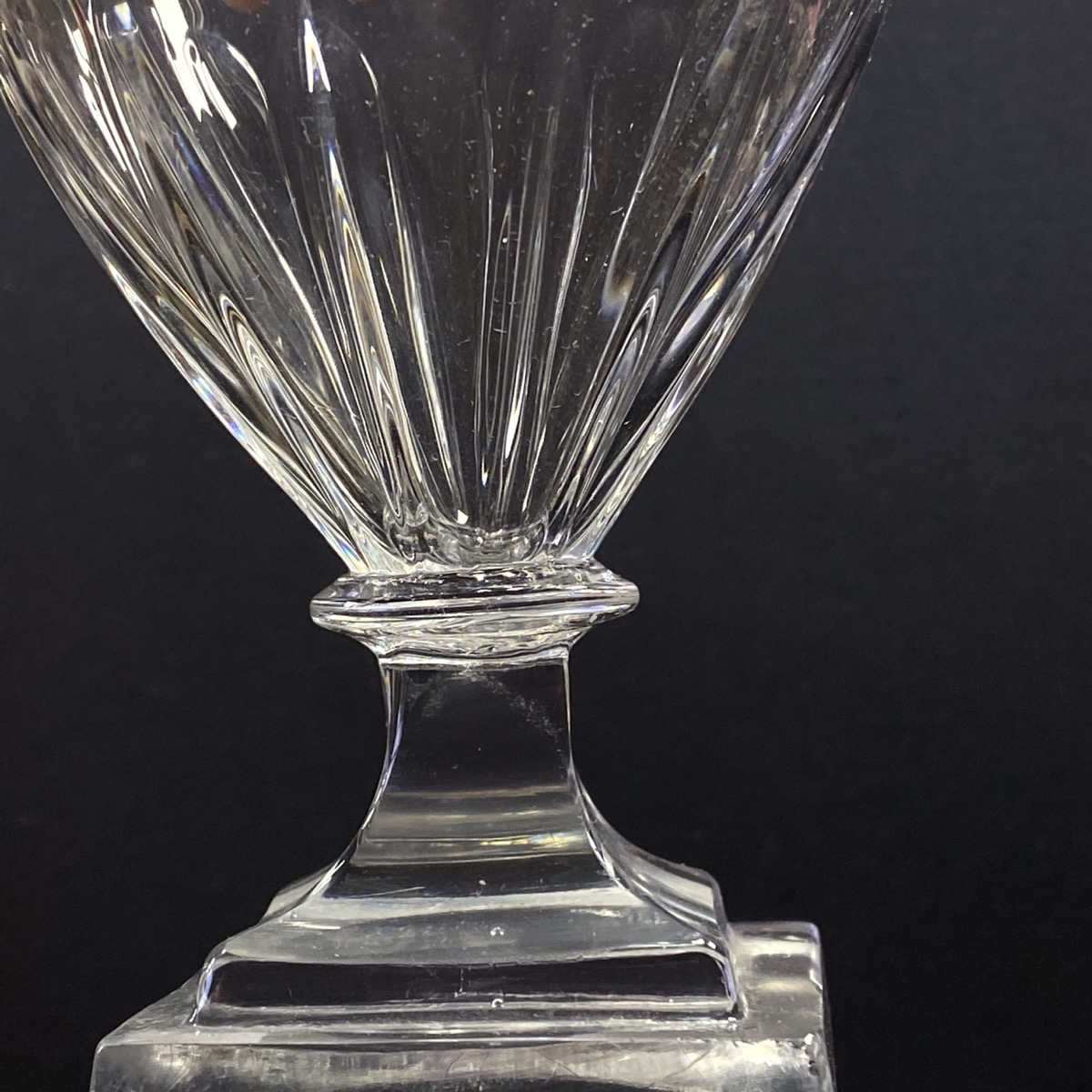 Georgian glass rummer, square base with petal moulding, early 19th ...