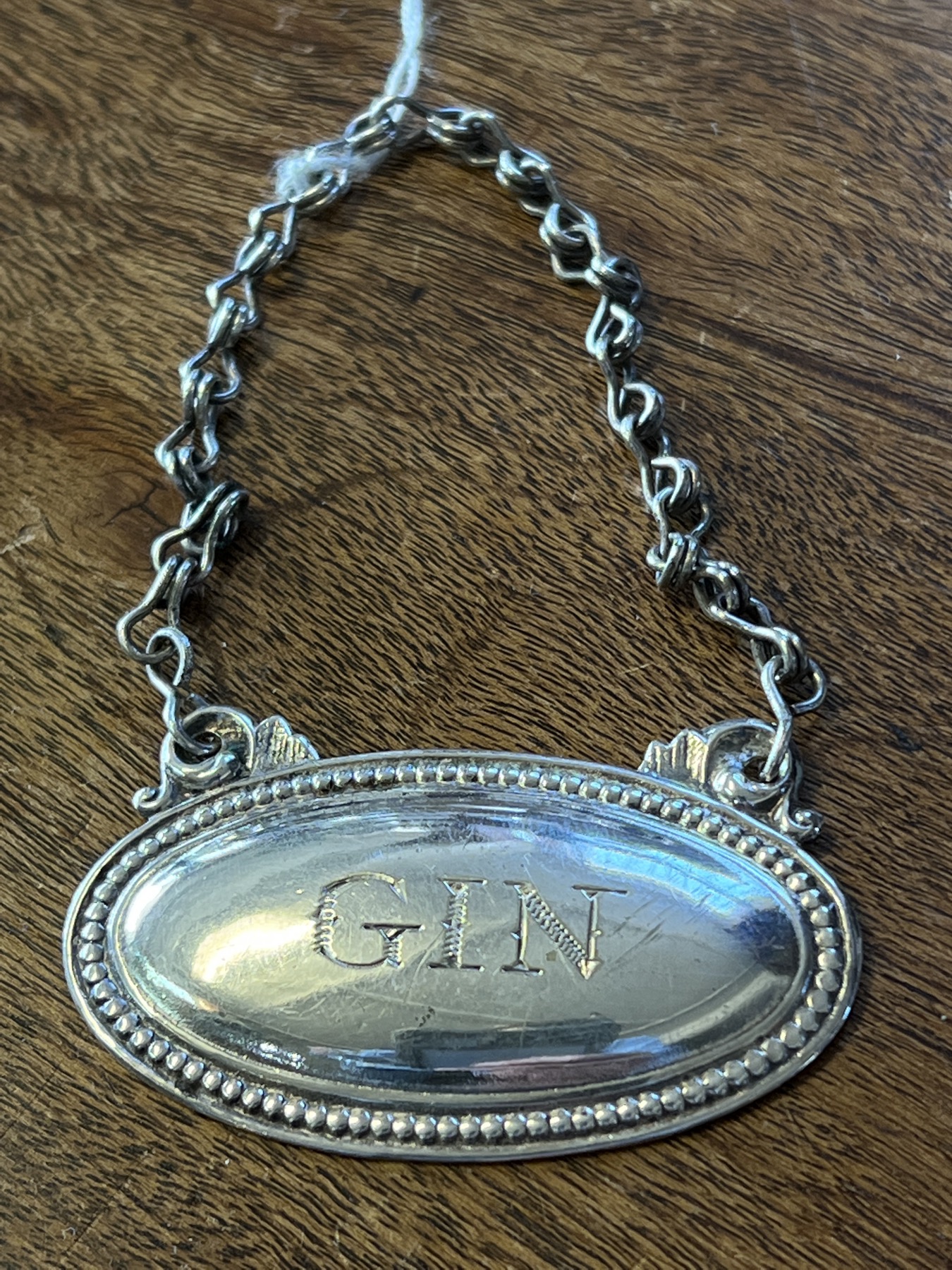 Silverplate ‘Gin’ decanter label, 20th century – Moorabool Antique ...