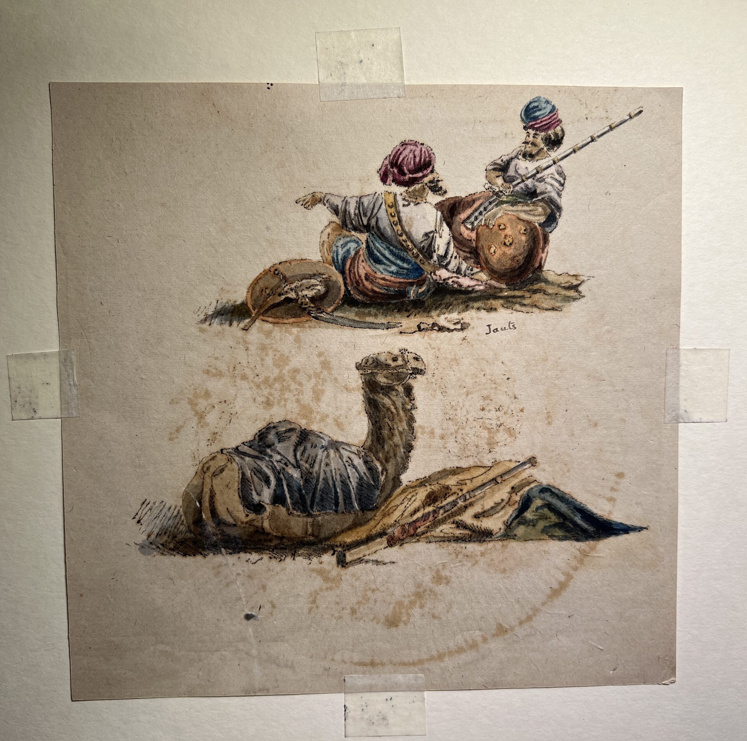 Ink & wash study, ‘The Wellington Shield’ & ‘Indian Camel & Soldiers ...