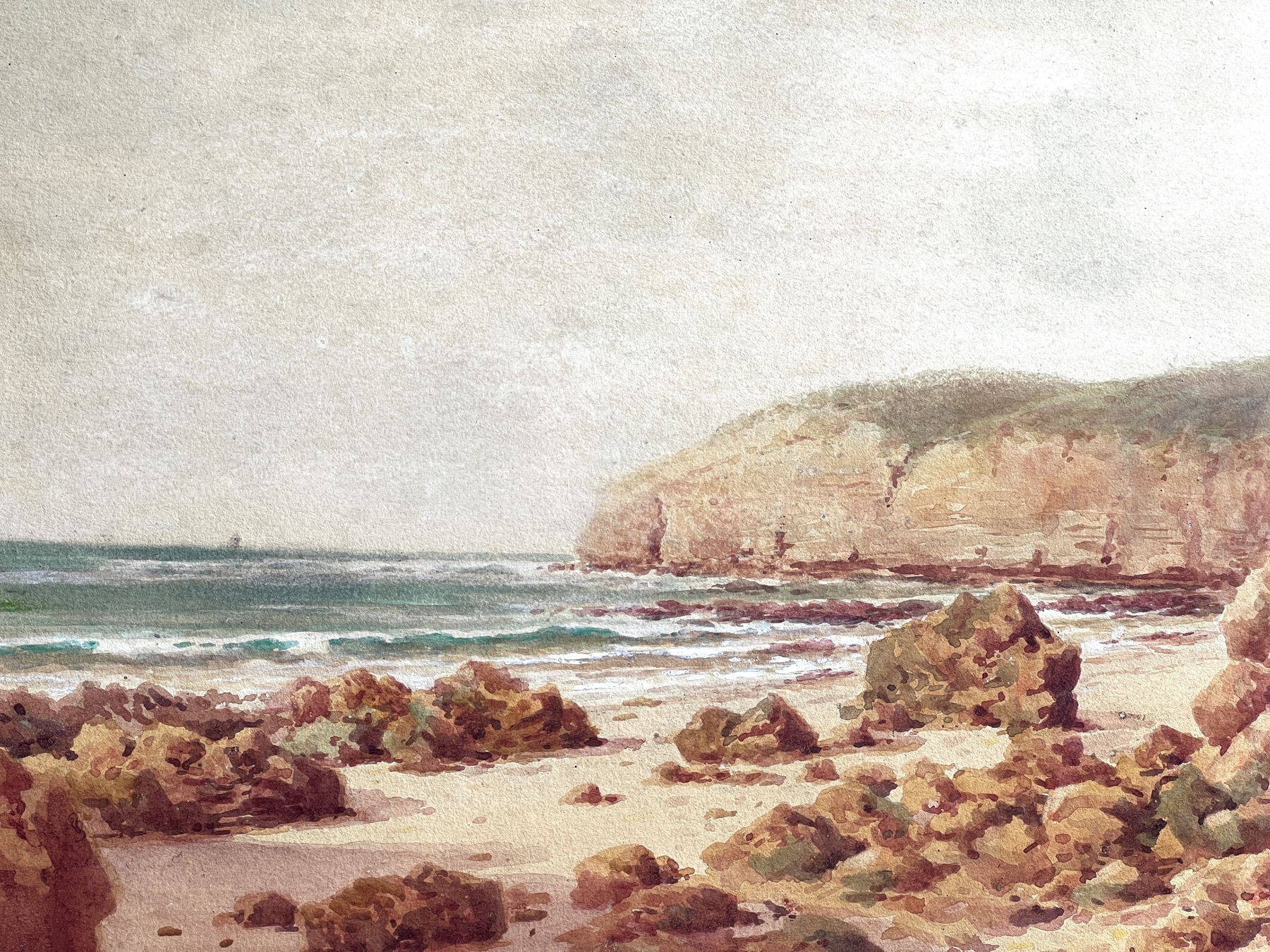 Arnold Jarvis (1881-1951) – Watercolour – Southern Victoria coast ...