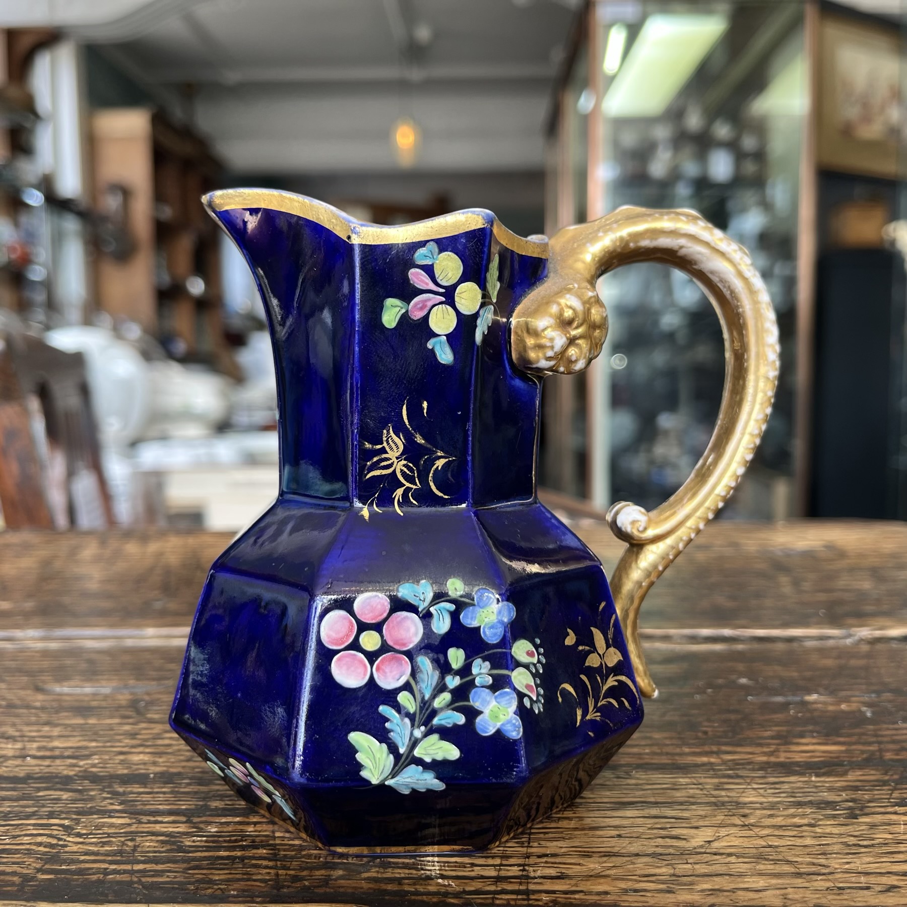 Spode porcelain blue jug, lizard handle, c.1820 – Moorabool Antique ...